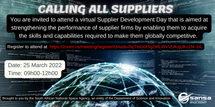 Invitation to Supplier Development Day- 25 March 2022 - SANSA