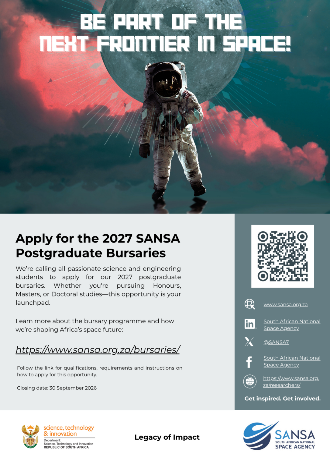 Launch Your Future with a SANSA Postgraduate Bursary - SANSA